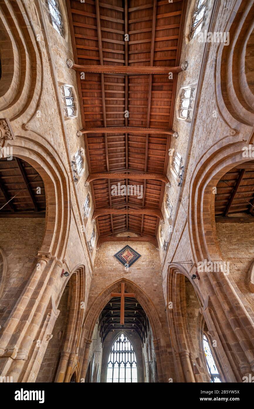 Holy Trinity, Rothwell, Northamptonshire, England, UK. The interior of ...