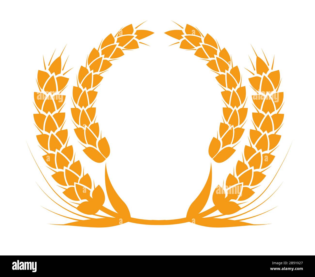 Heraldic symbol of wheat spike, bakery food emblem template Stock ...