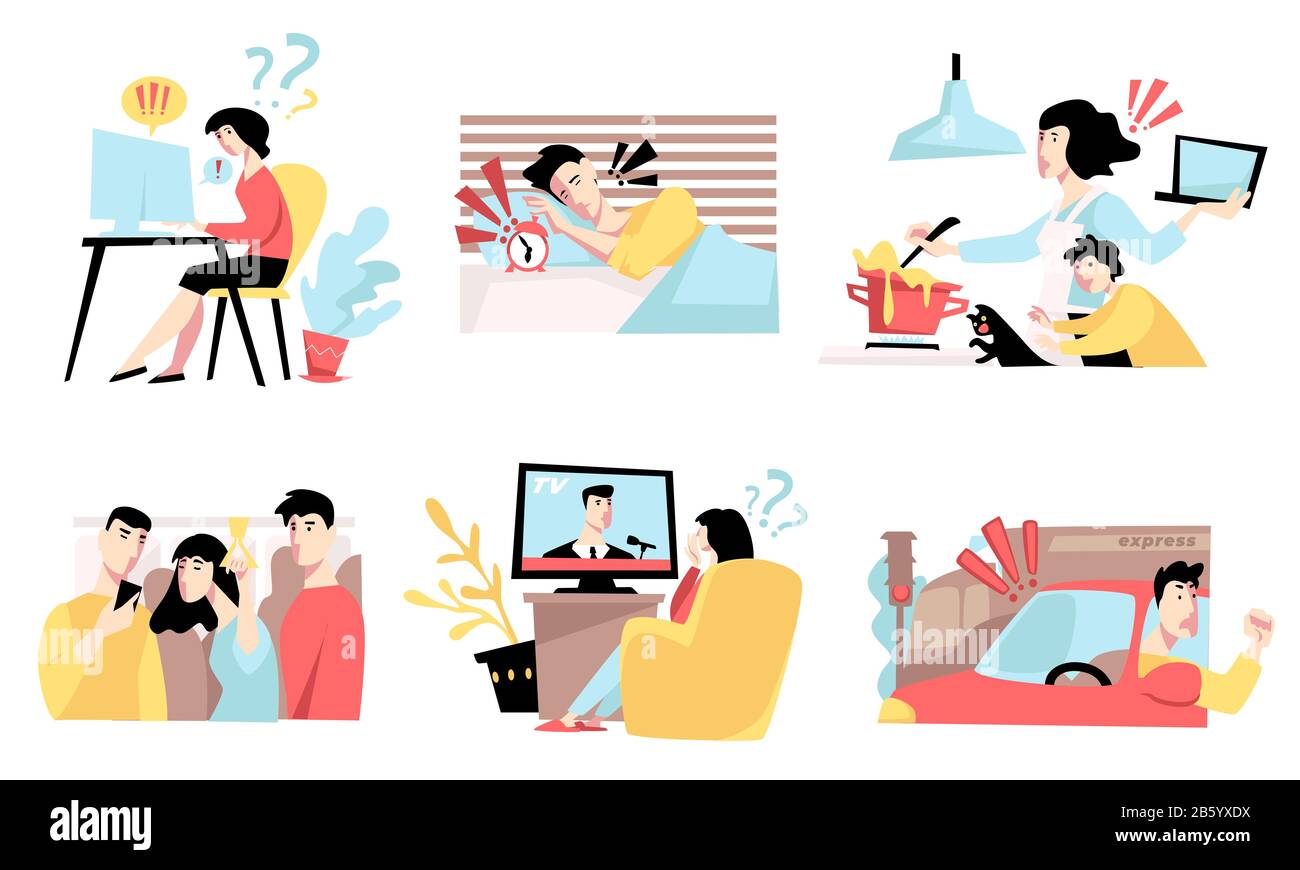 Business woman depression laptop Stock Vector Images - Alamy