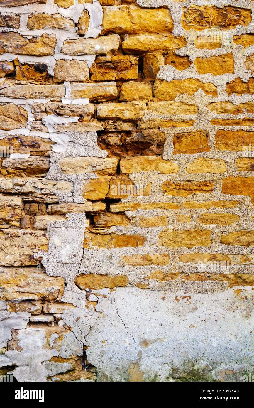 old stone wall building texture in england uk Stock Photo - Alamy