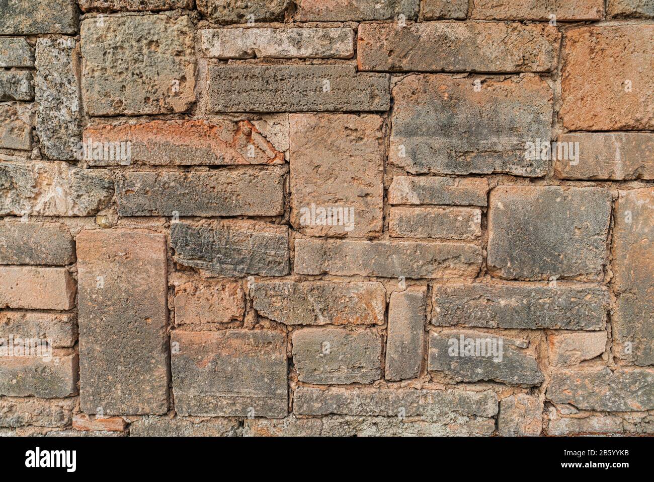 Ancient brick wall of mediaeval castle Stock Photo - Alamy