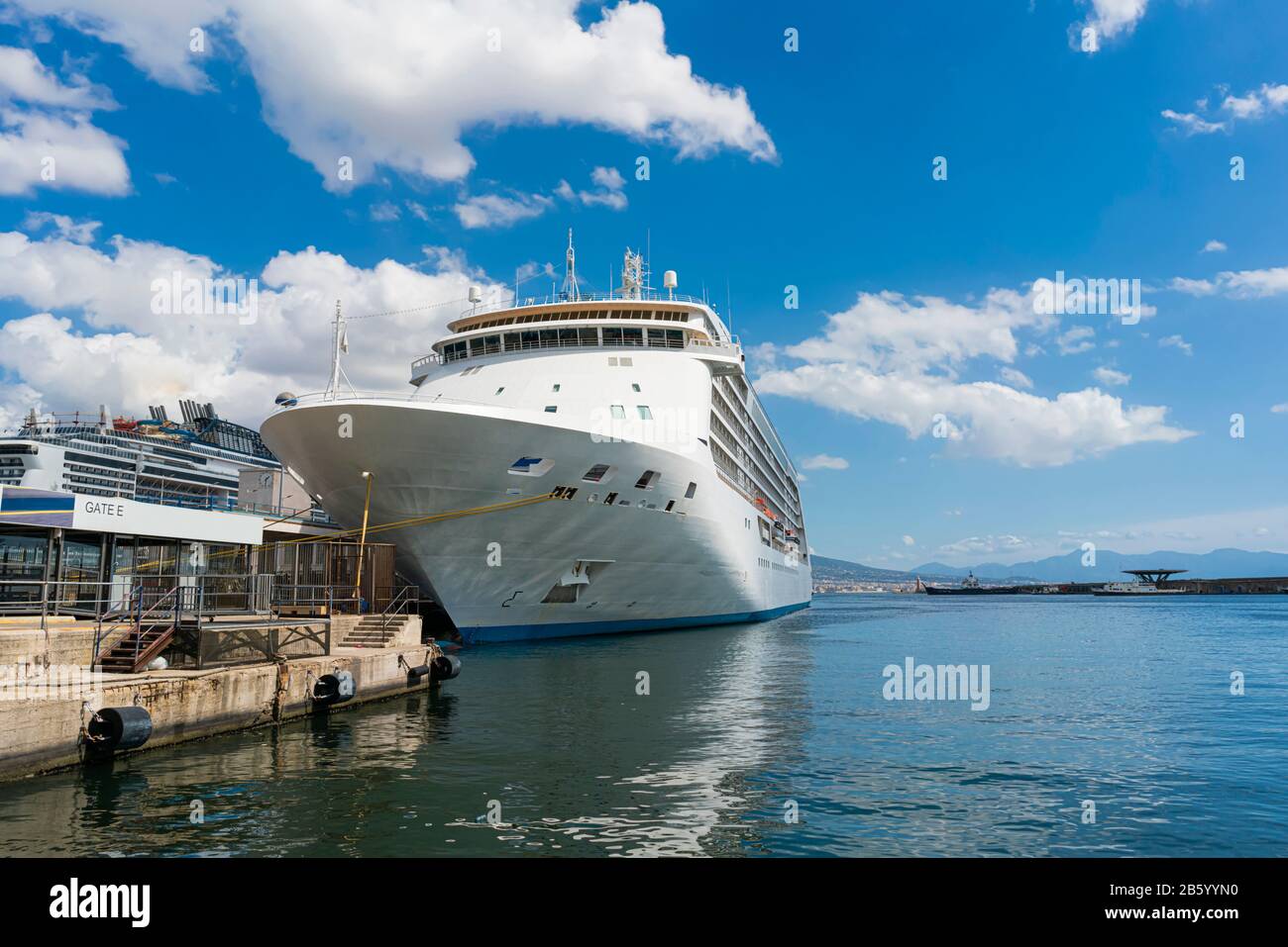 Cruise ship, parked in Naples port Stock Photo - Alamy