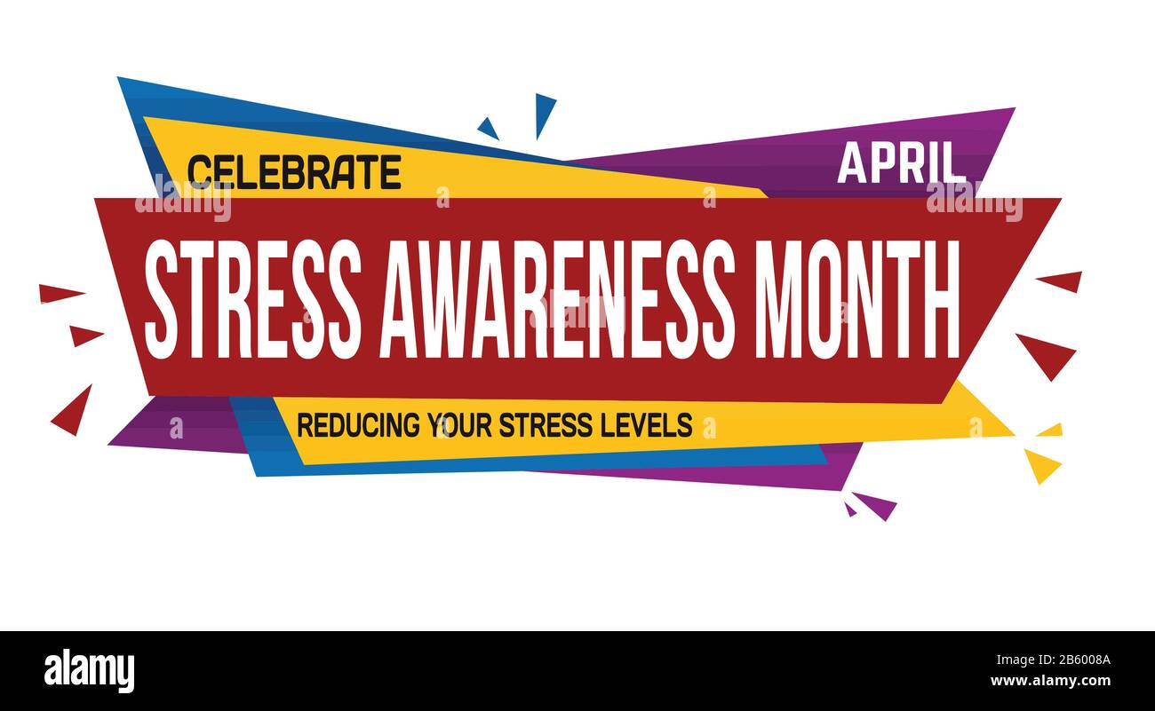 Stress awareness month banner design on white background, vector ...