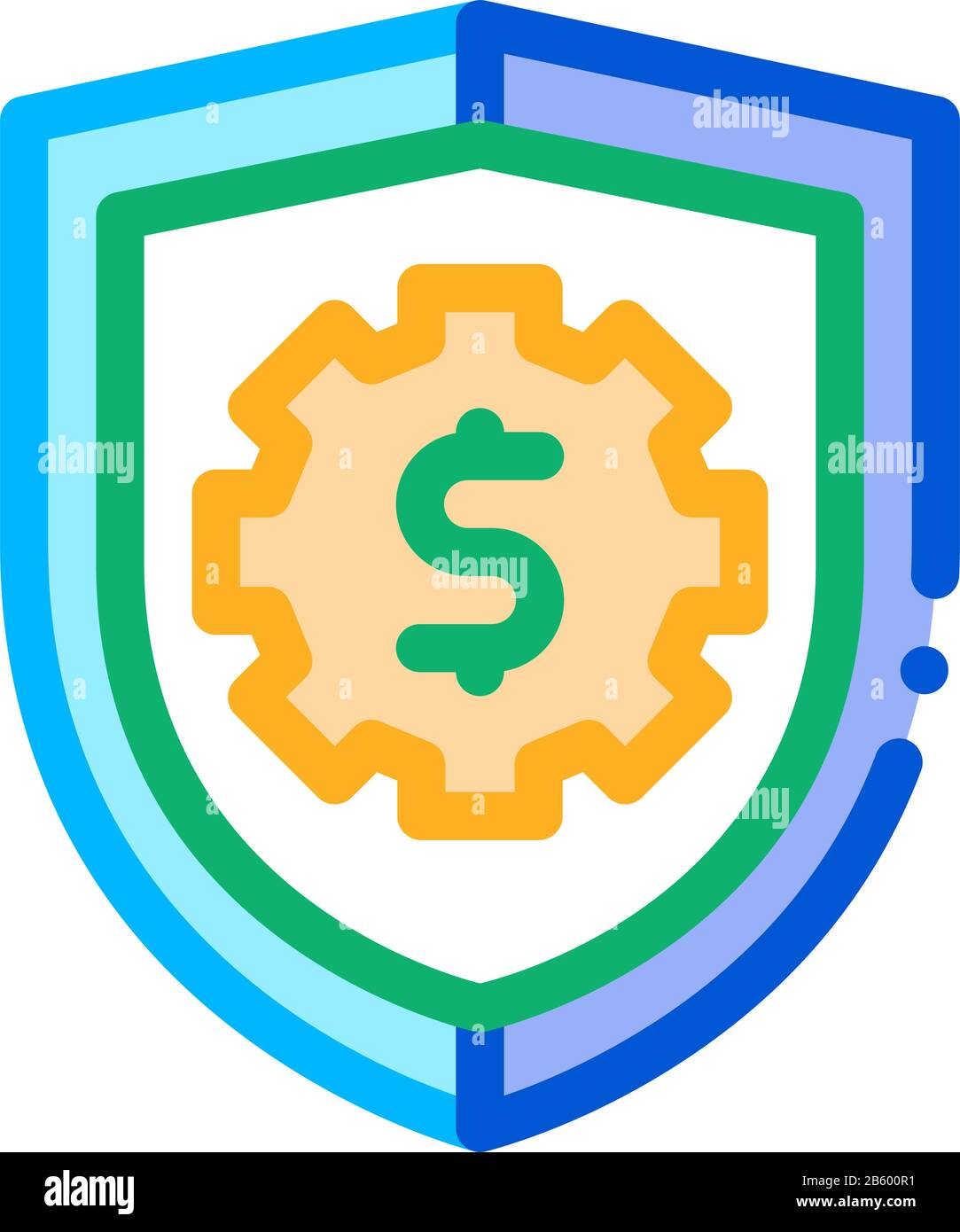 Security Shield Icon Vector Outline Illustration Stock Vector Image ...