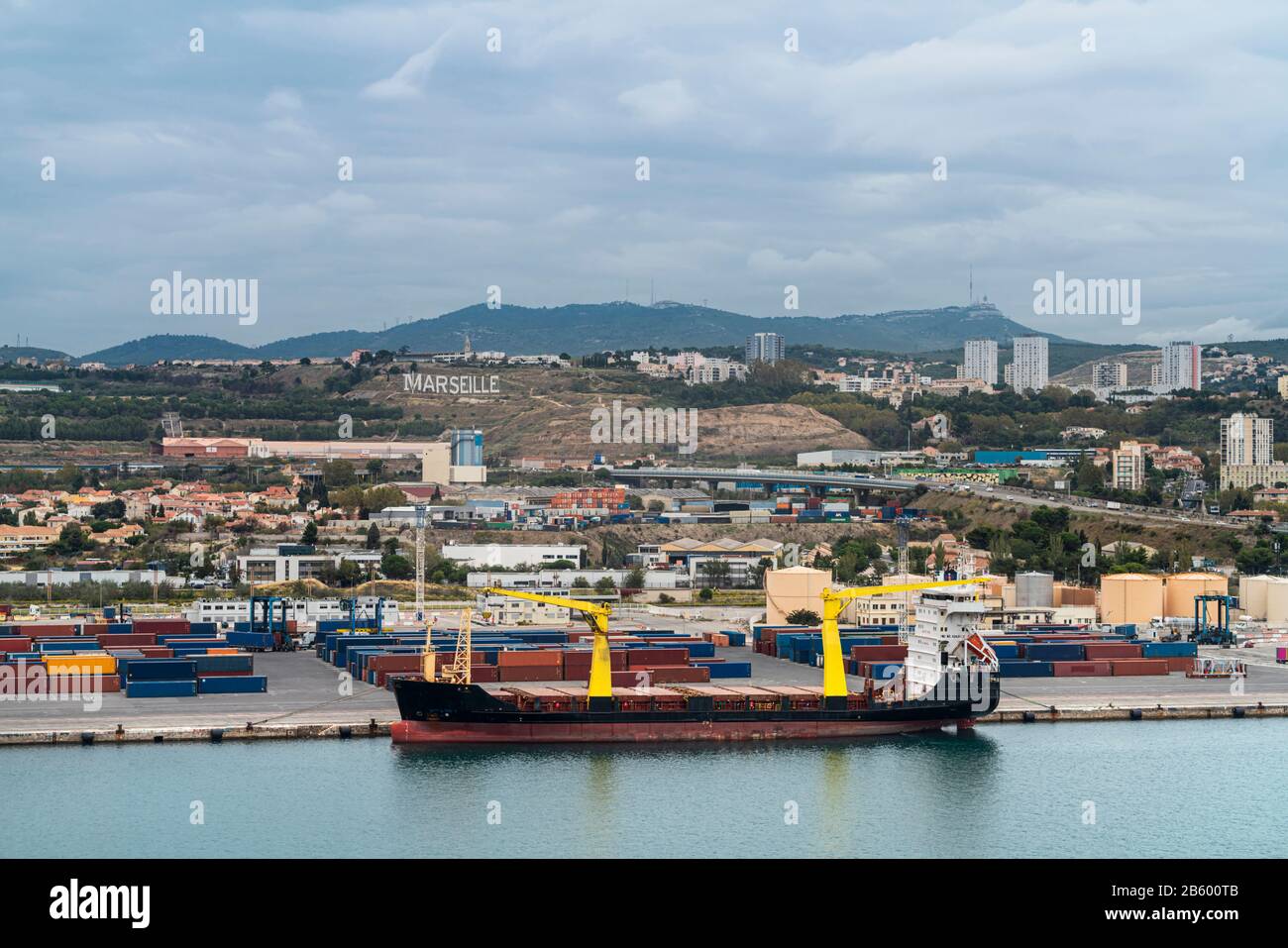 Port in Marseille, container terminal. France Stock Photo - Alamy
