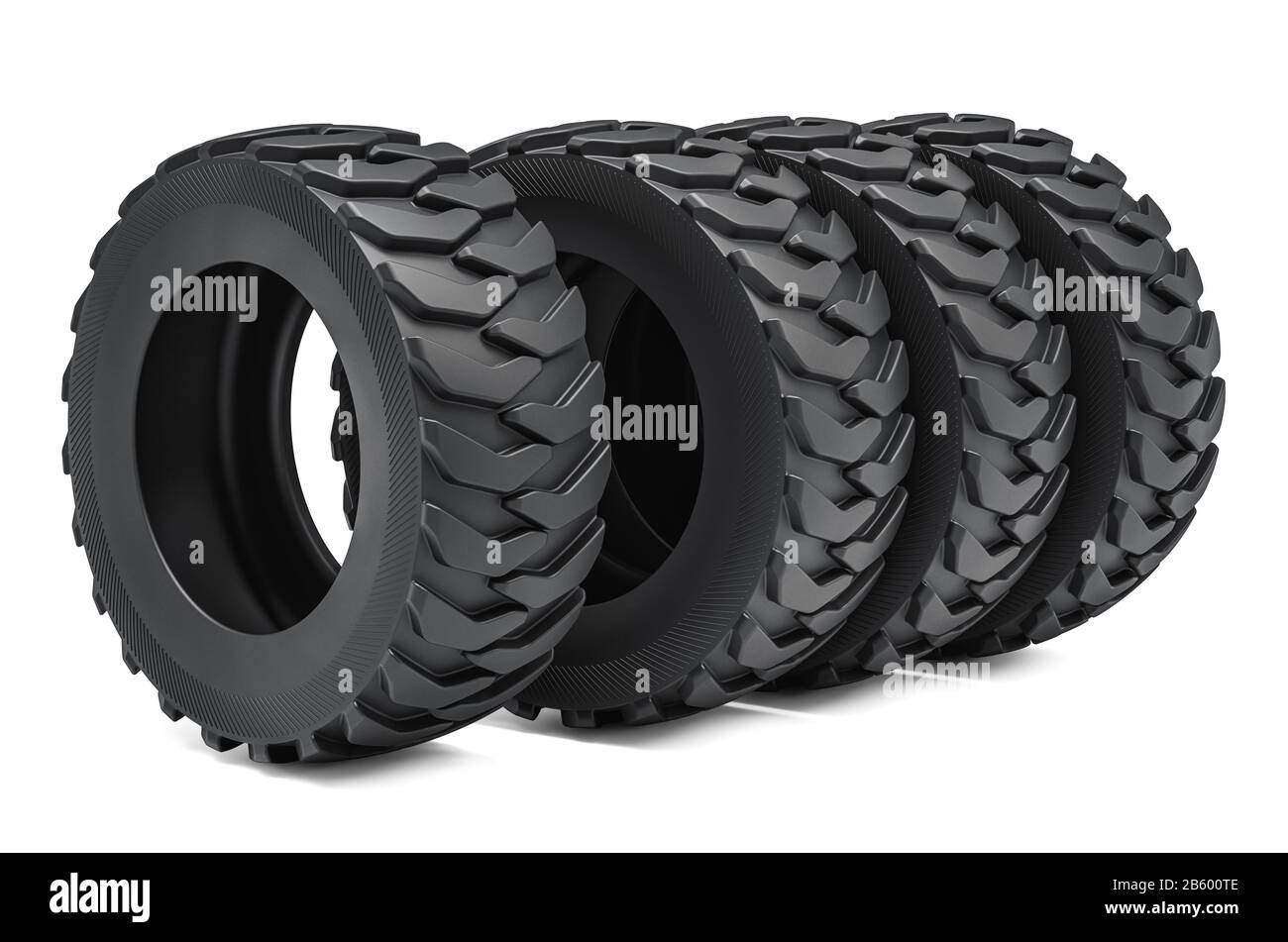 Heavy duty tires or truck tires. 3D rendering isolated on white ...