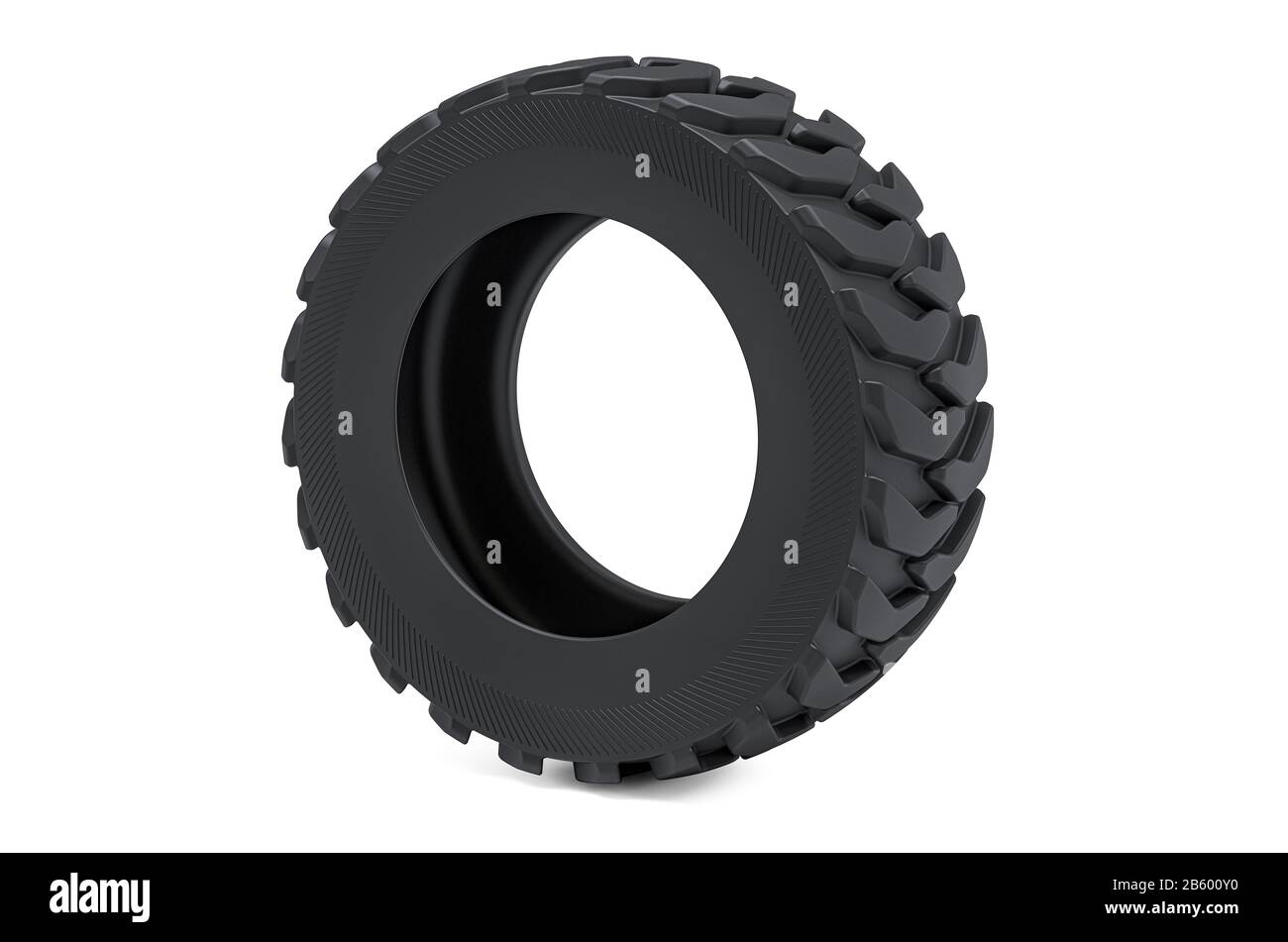 Truck tire or forklift tire, 3D rendering isolated on white background ...