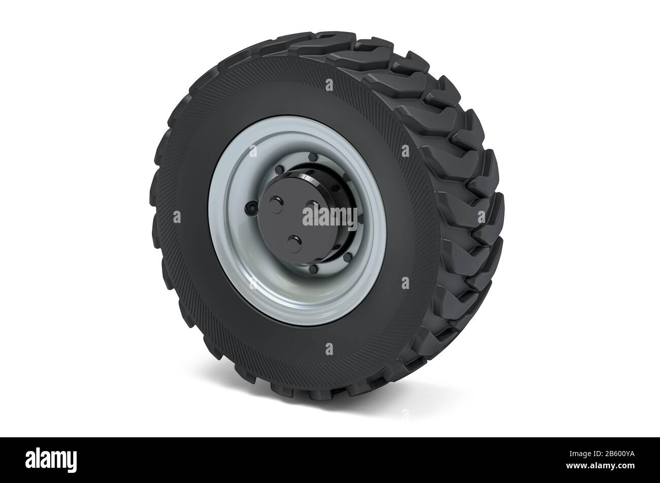 Truck wheel, 3D rendering isolated on white background Stock Photo - Alamy