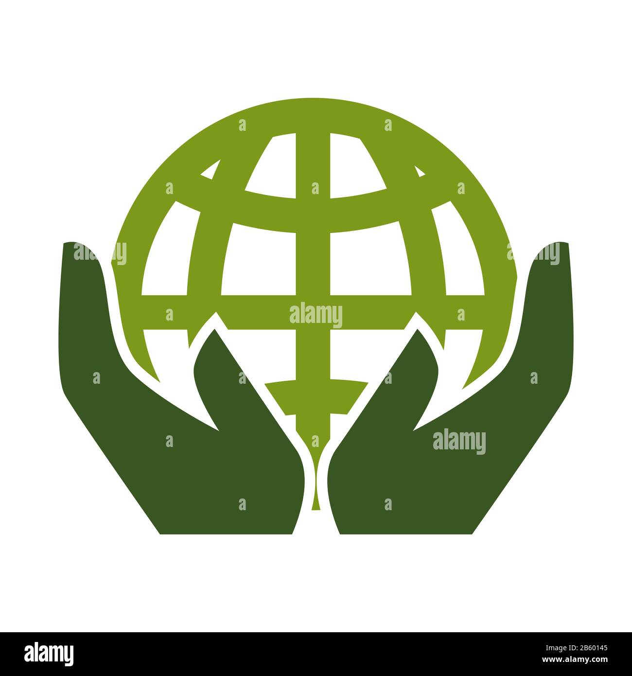 Earth day, planet and human hands isolated icon, environment and ...