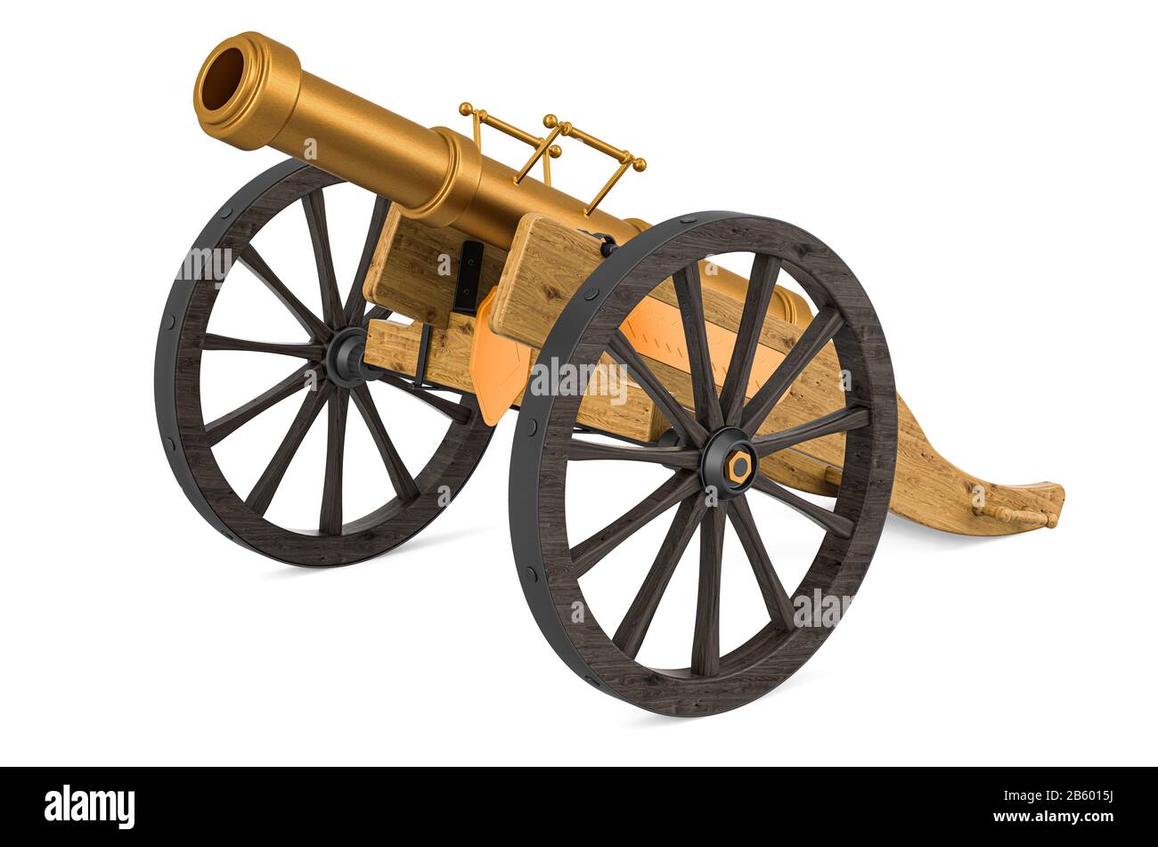 Old cannon for fireworks. 3D rendering isolated on white background ...