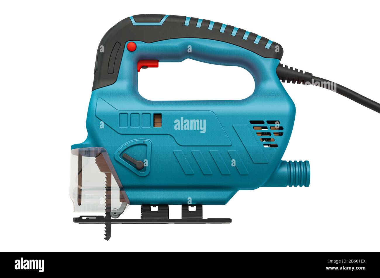 Modern power jigsaw, 3D rendering isolated on white background Stock ...