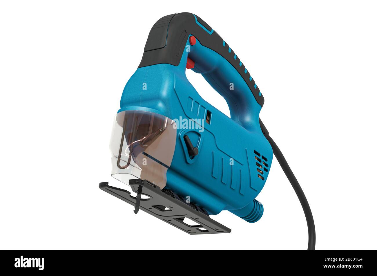 Power jigsaw, 3D rendering isolated on white background Stock Photo - Alamy