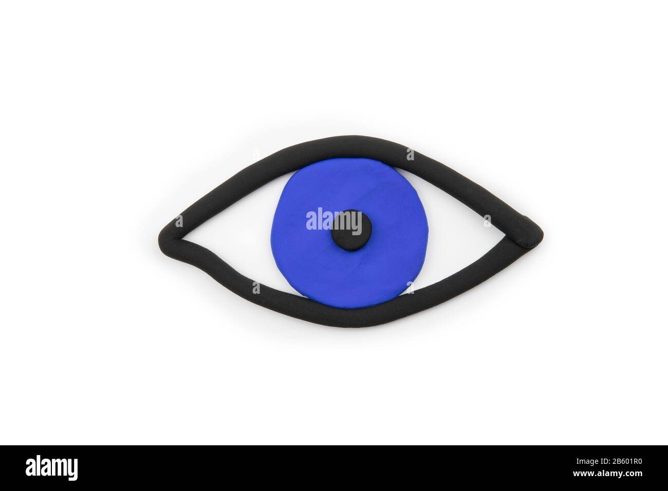 Eye on white background. Eyes health and care concept. Flat lay mockup ...