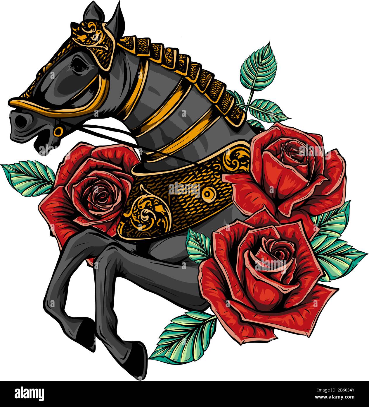 Horse head line art hi-res stock photography and images - Alamy