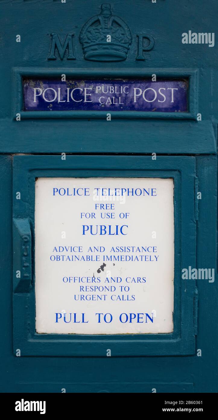Police call box outside Empress State building on Old Brompton Road ...