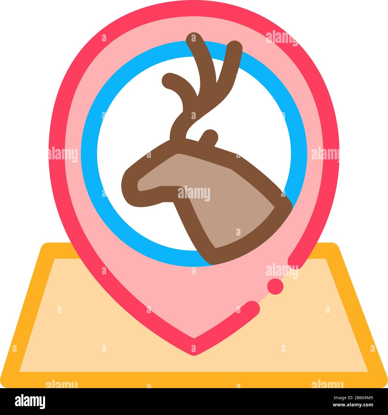 Deer Location Icon Vector Outline Illustration Stock Vector Image & Art ...