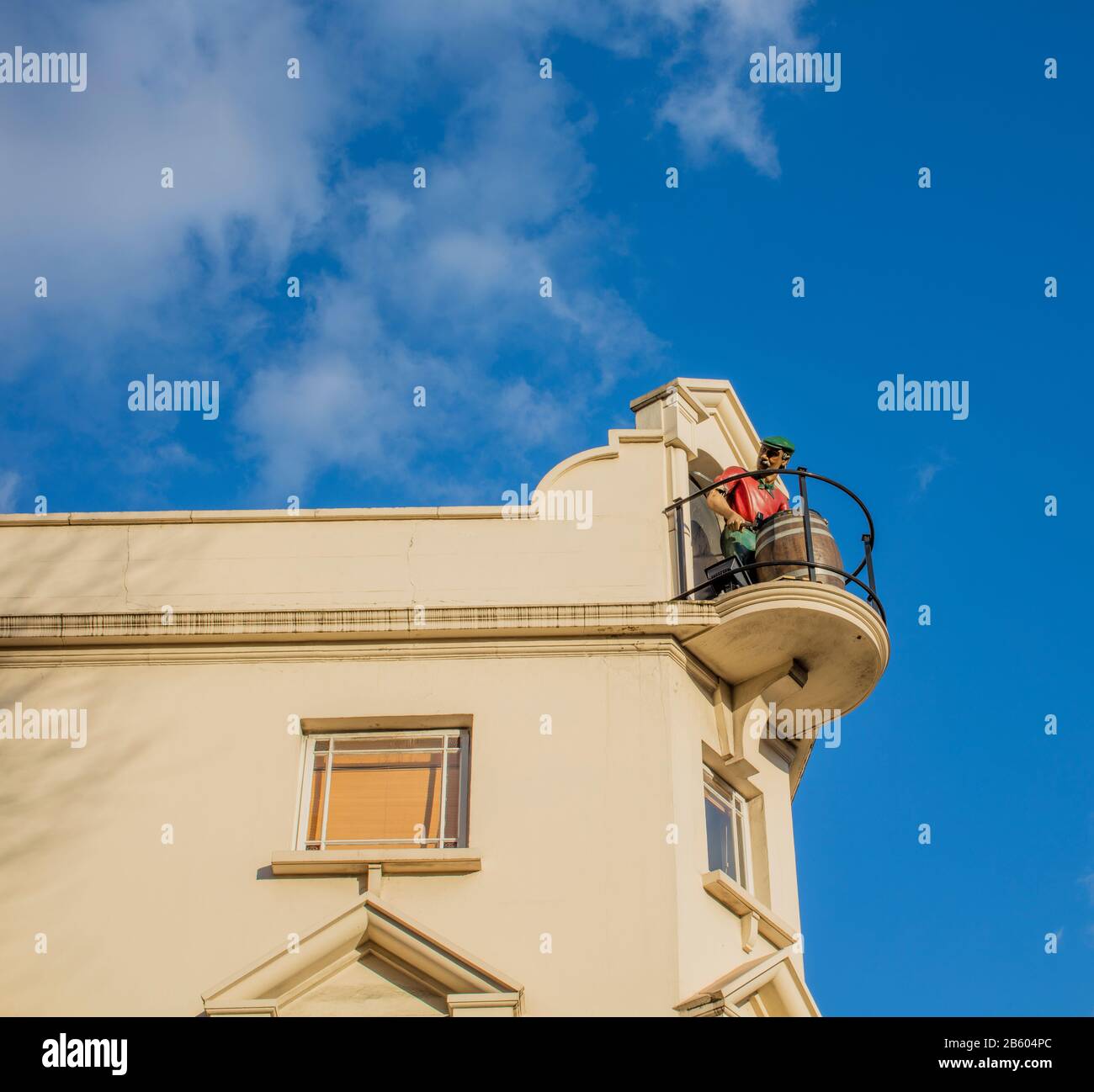 Odd sculpture of man on corner of high building in central London near ...