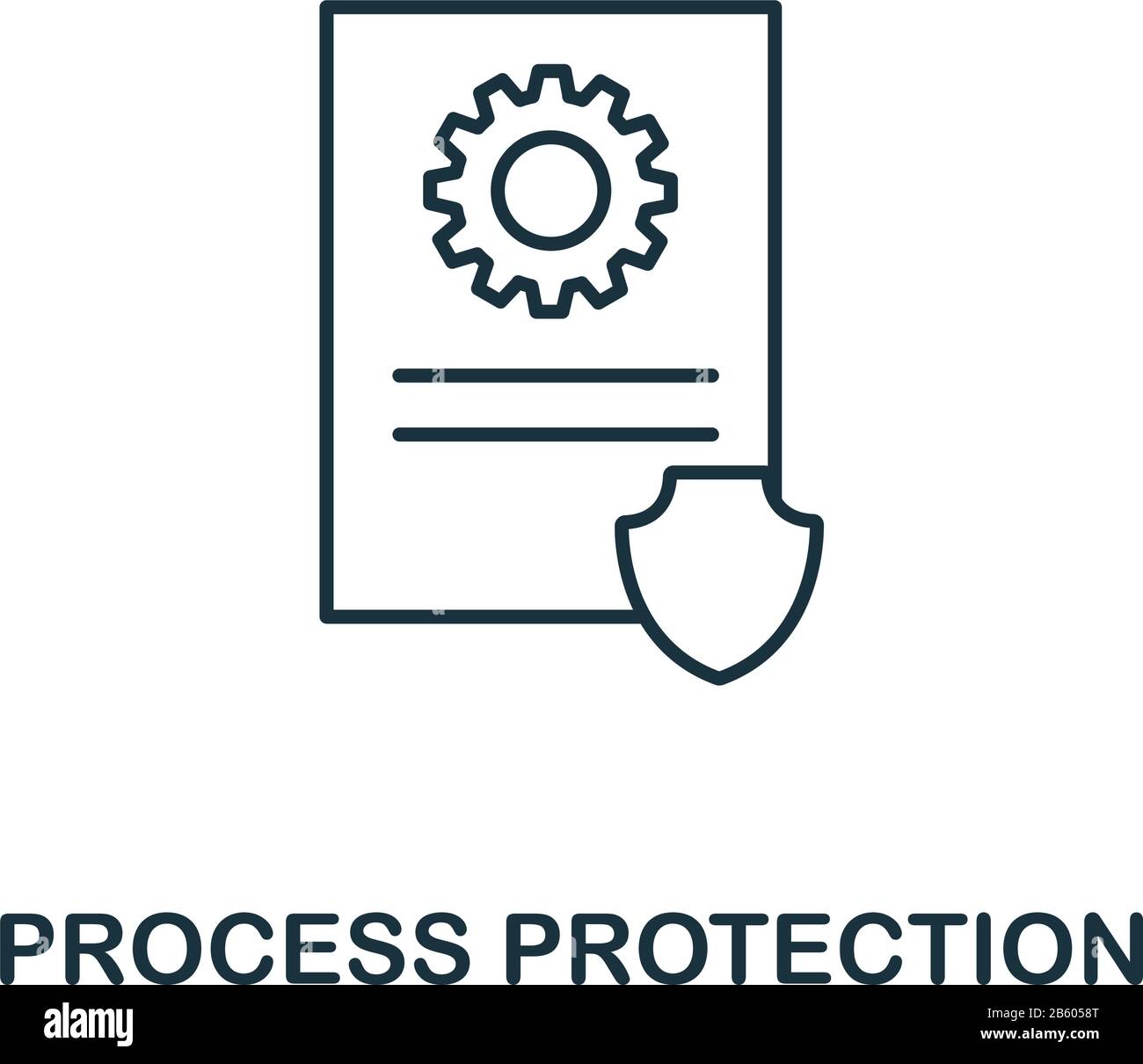 Process Protection icon from cyber security collection. Simple line ...