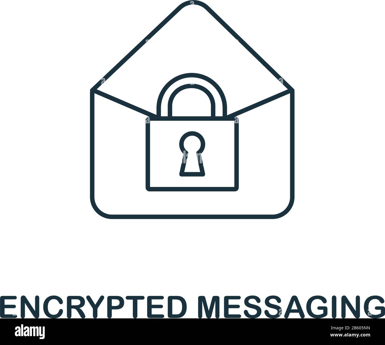 Encrypted Messaging icon from cyber security collection. Simple line ...