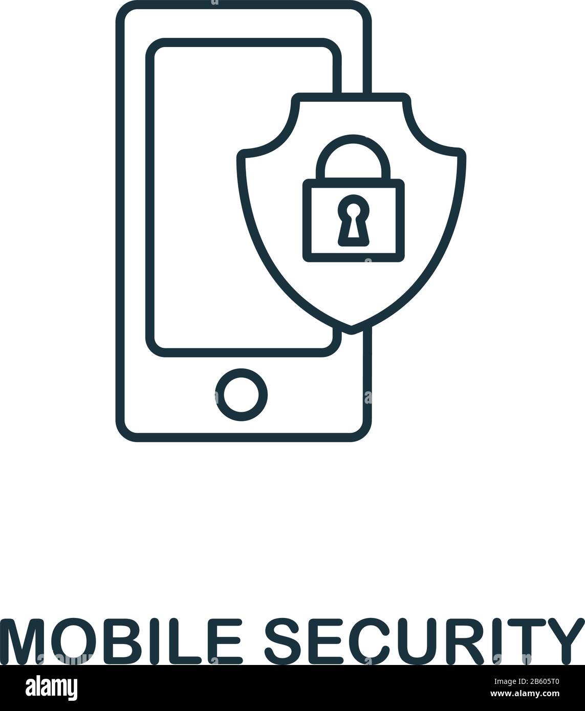 Mobile Security icon from cyber security collection. Simple line Mobile ...