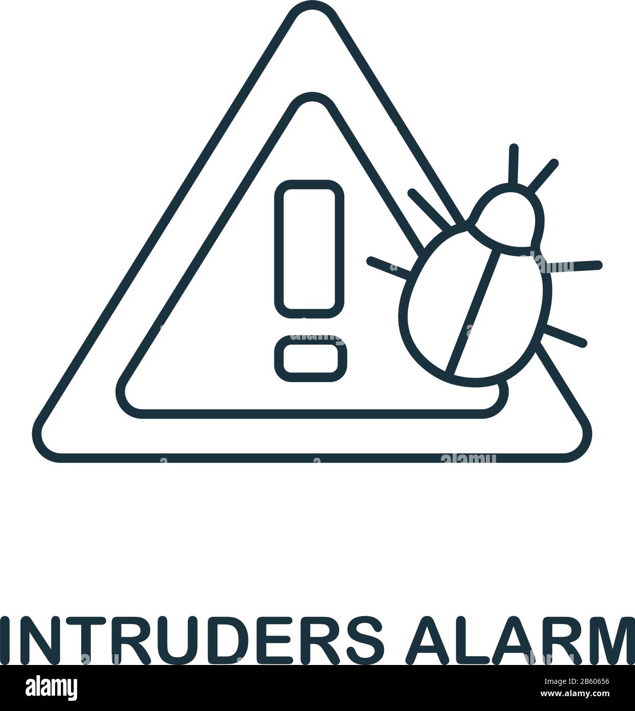 Intruders Alarm icon from cyber security collection. Simple line ...