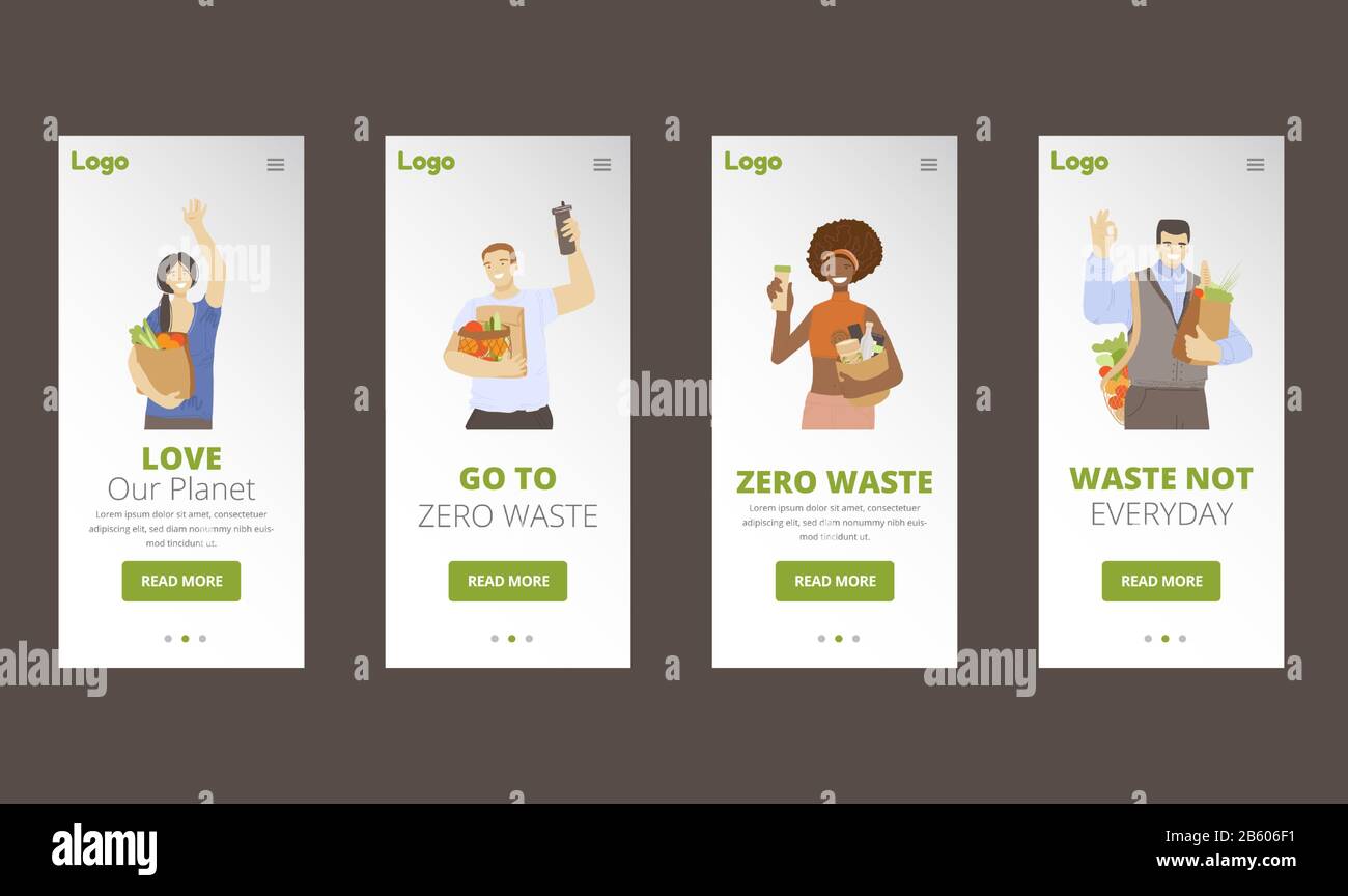 Group of happy joyful people holding zero waste ecological recycle and ...