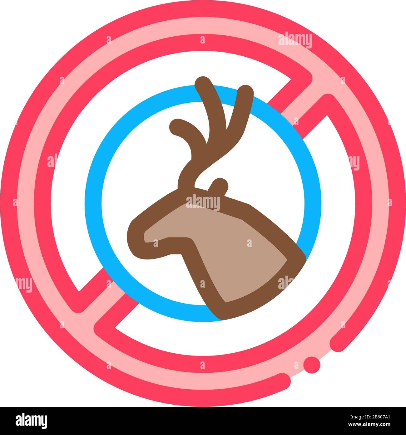 Deer Cross Out Icon Vector Outline Illustration Stock Vector Image ...