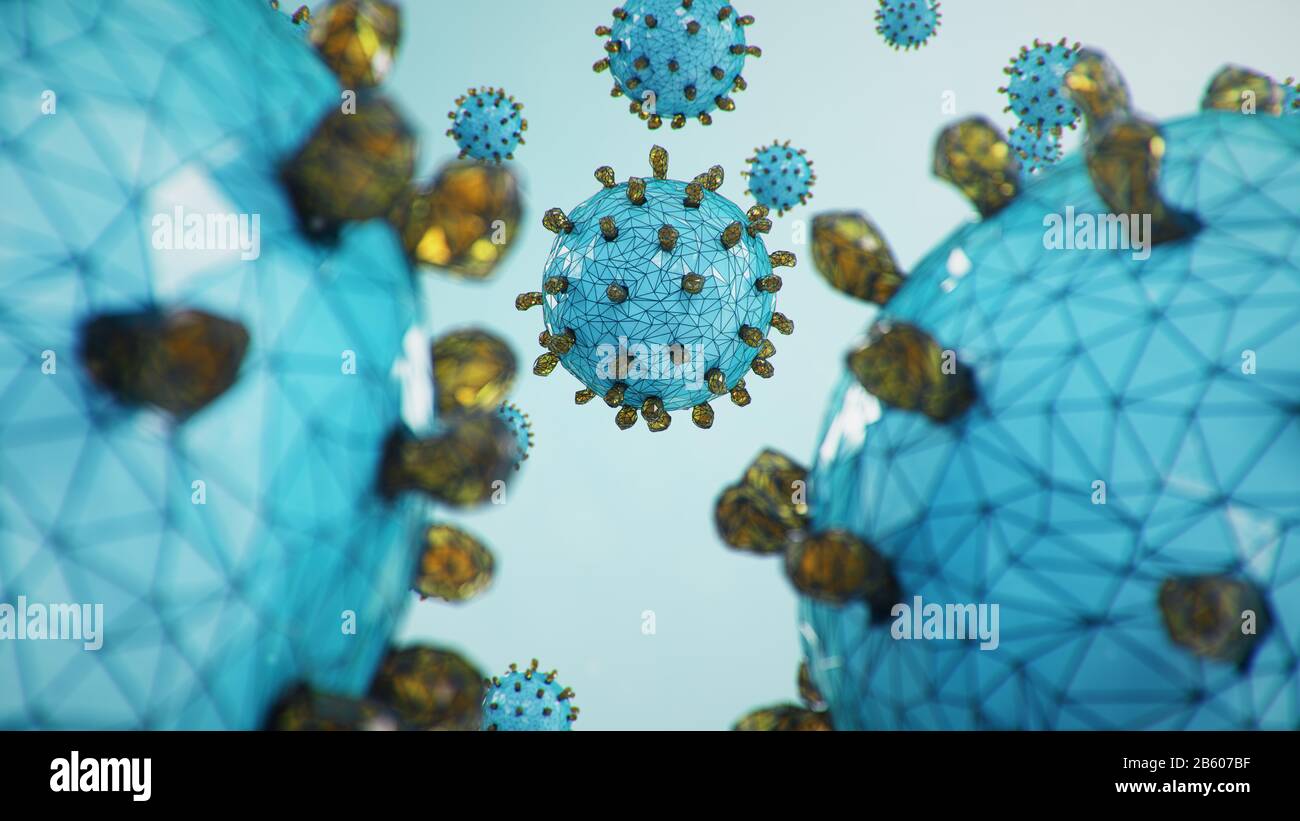 Abstract virus background. Pathogen affecting the respiratory tract ...