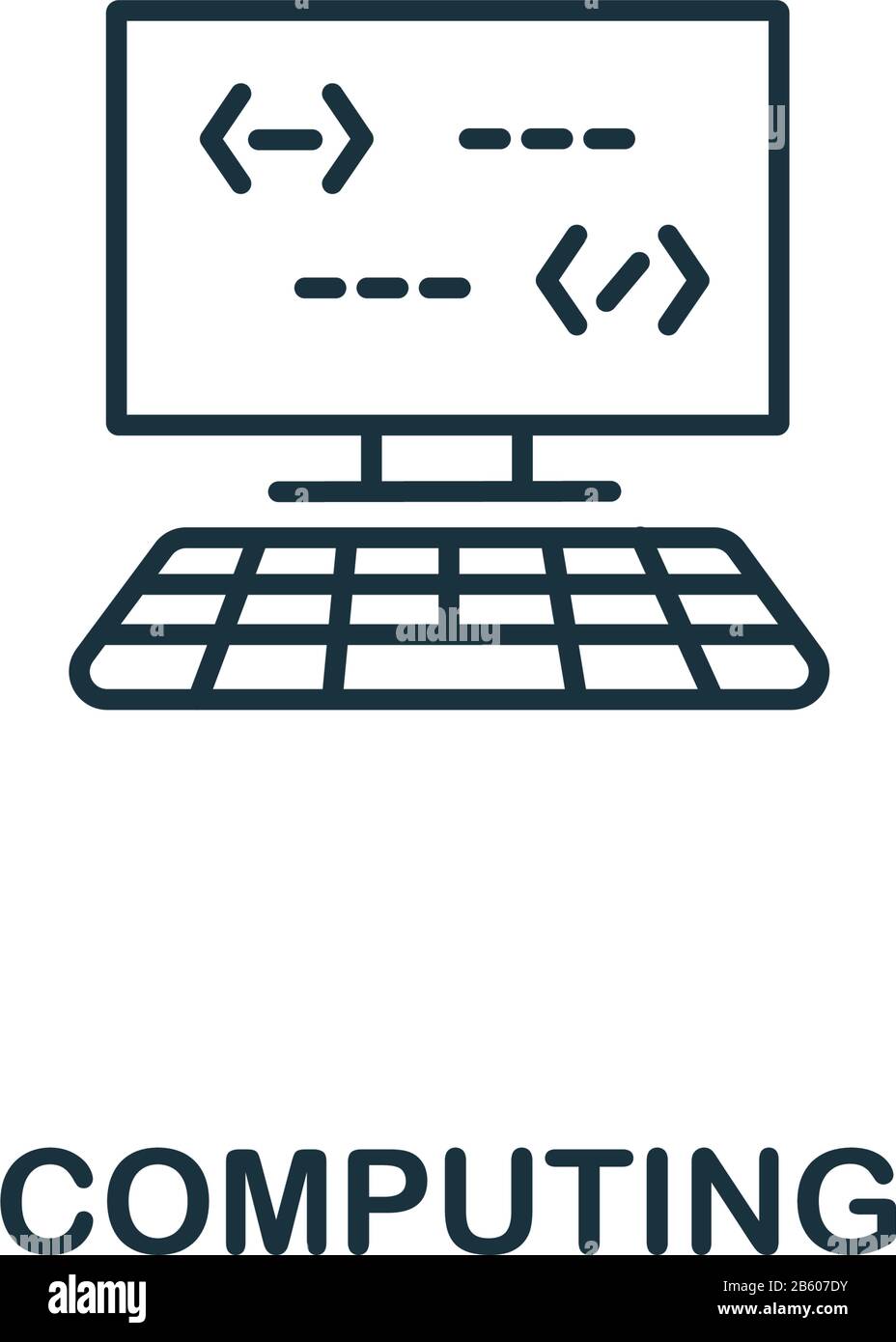 Computing icon from industry 4.0 collection. Simple line element ...