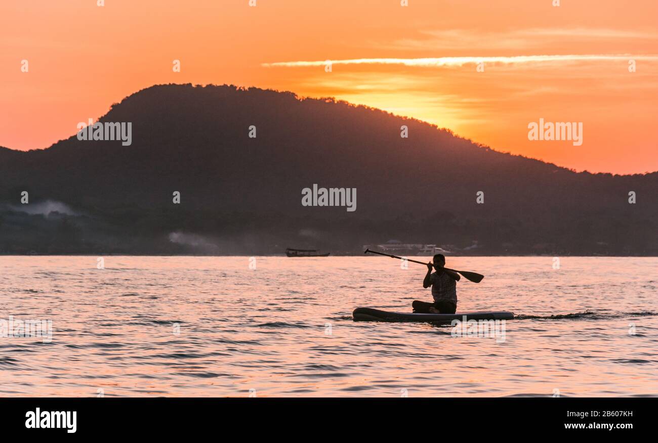 The sunset on Koh Rong Samloem, Cambodia Stock Photo - Alamy