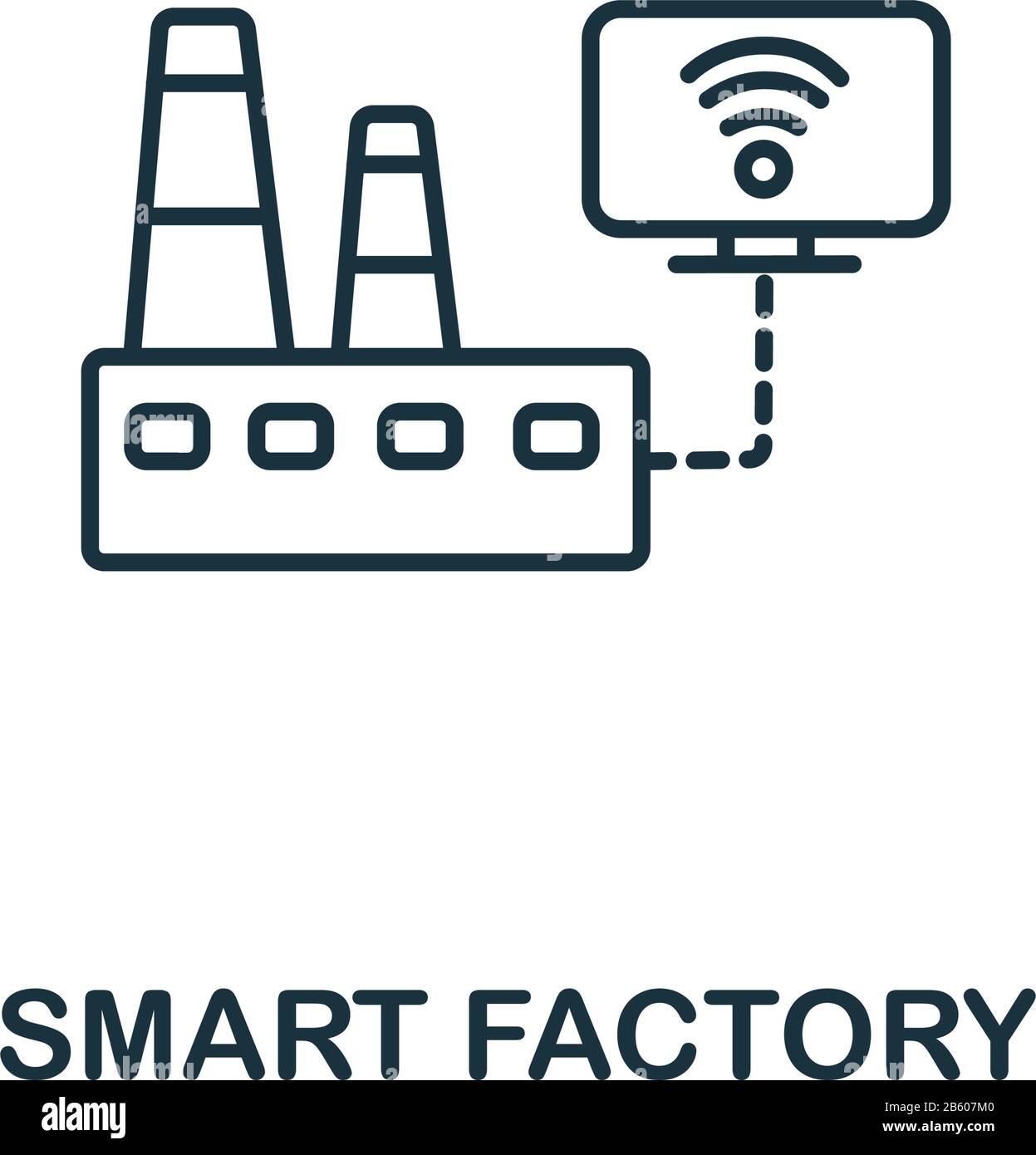 Smart Factory icon from industry 4.0 collection. Simple line element ...