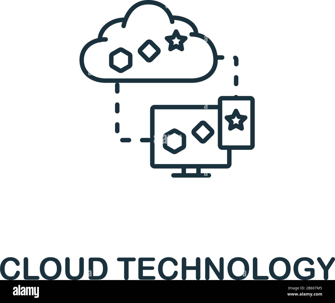 Cloud Technology icon from industry 4.0 collection. Simple line element ...