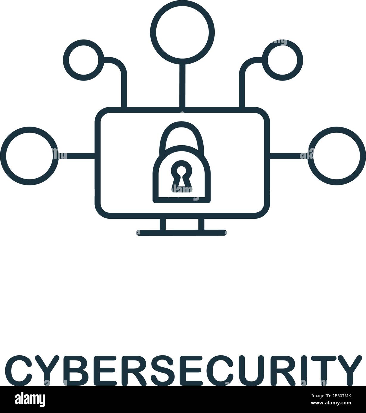 Cybersecurity icon from industry 4.0 collection. Simple line element ...