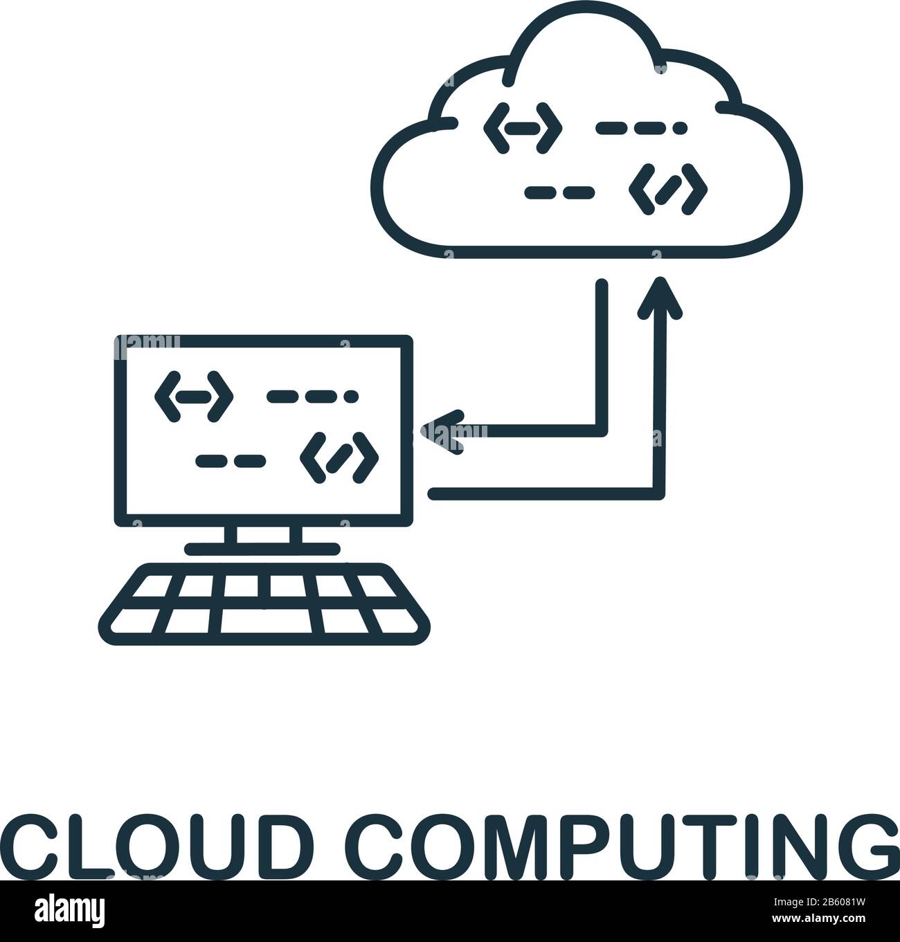 Cloud Computing icon from industry 4.0 collection. Simple line element ...
