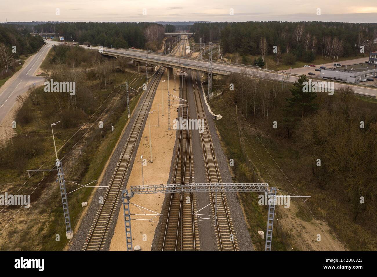 Aerial complex new railway bridge hi-res stock photography and images ...