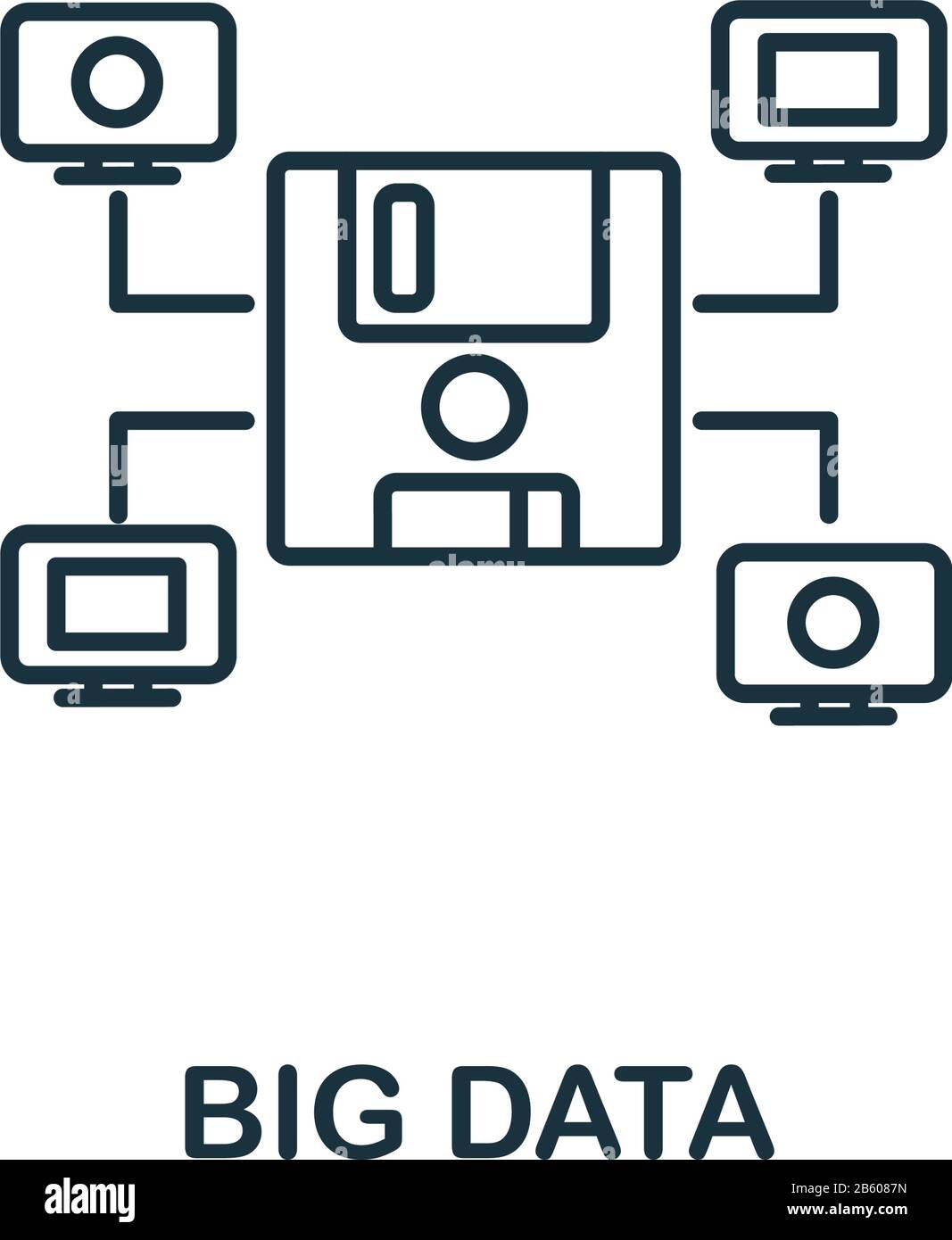 Big Data icon from industry 4.0 collection. Simple line element Big ...