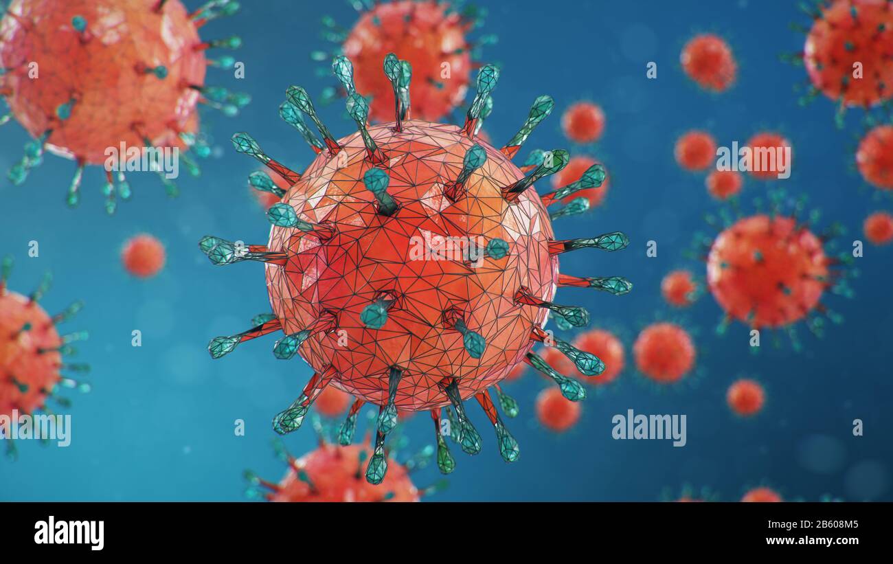 Abstract virus background. Pathogen affecting the respiratory tract ...