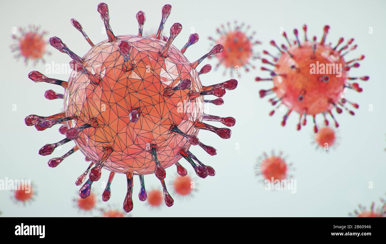 Abstract virus background. Pathogen affecting the respiratory tract ...
