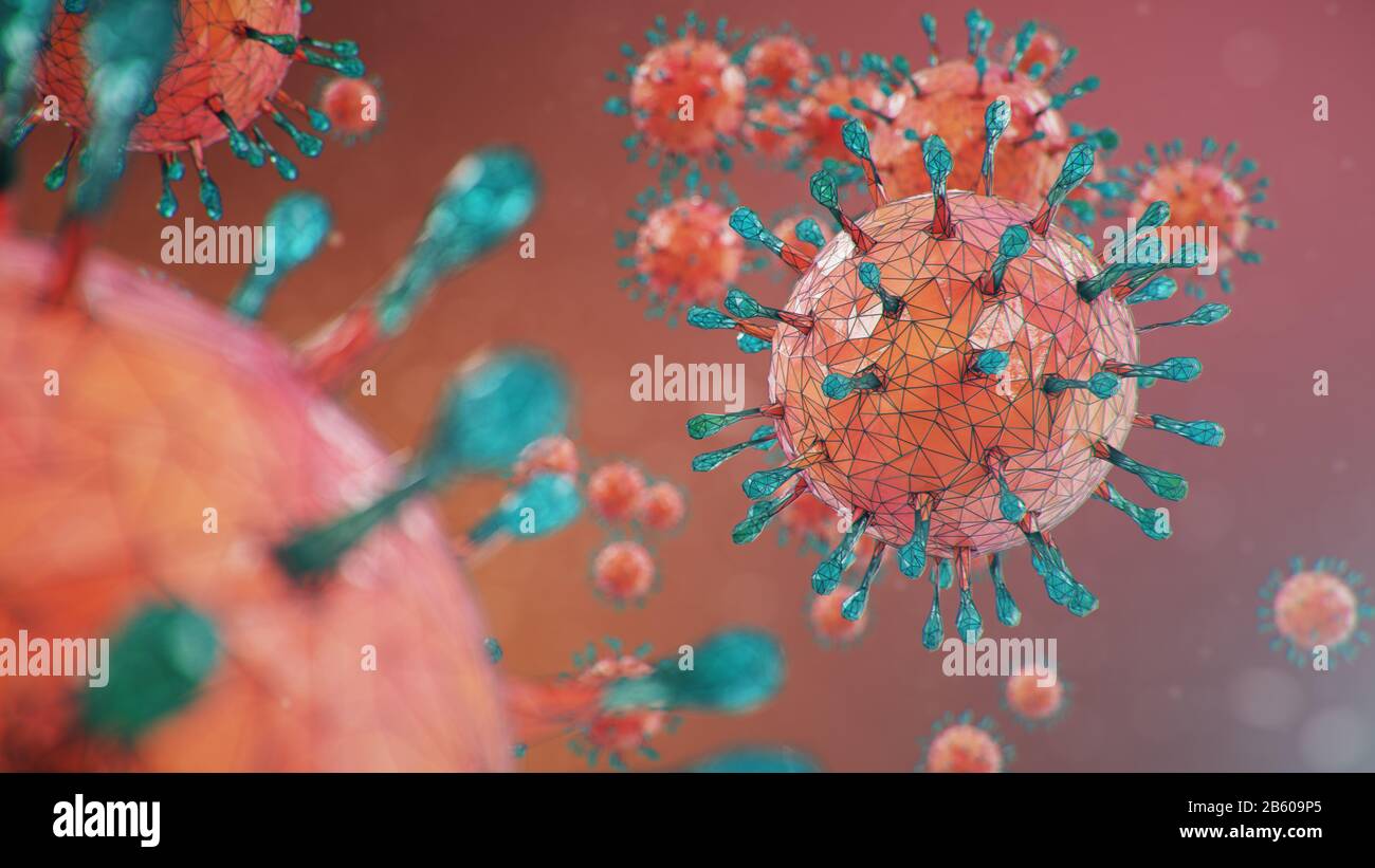 Abstract virus background. Pathogen affecting the respiratory tract ...