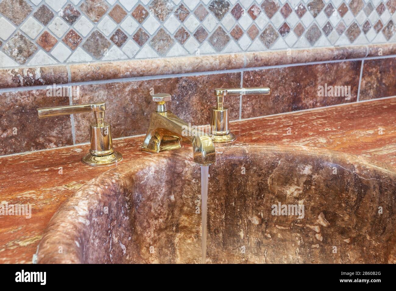 Bathroom marble sink brass hi-res stock photography and images - Alamy