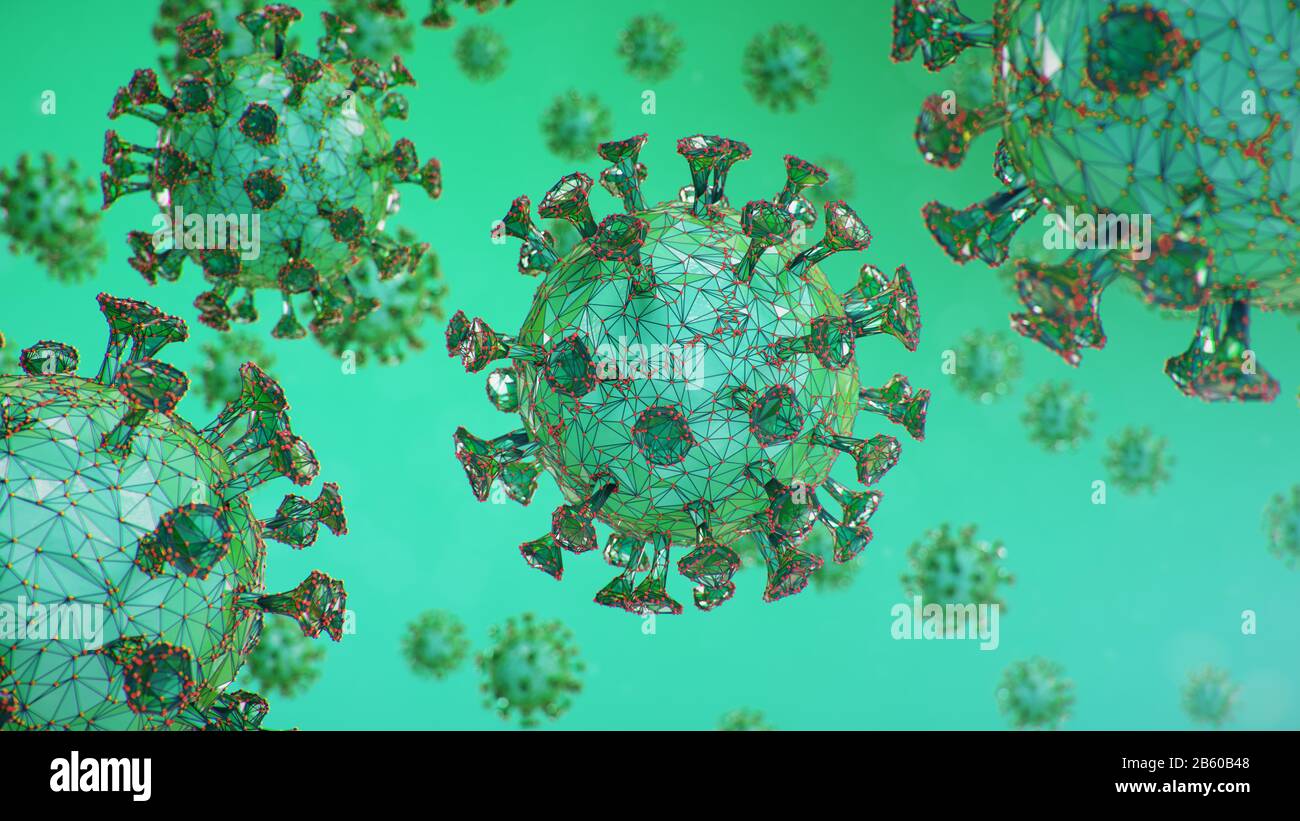 Abstract virus background. Pathogen affecting the respiratory tract ...