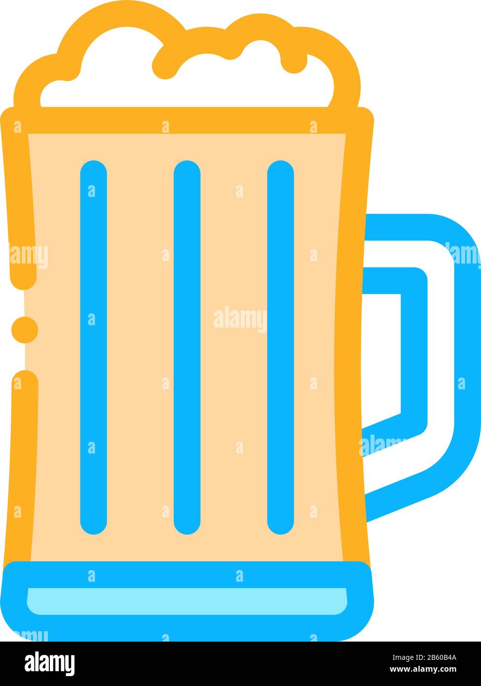 Foamy Beer Cup Icon Vector Outline Illustration Stock Vector Image ...