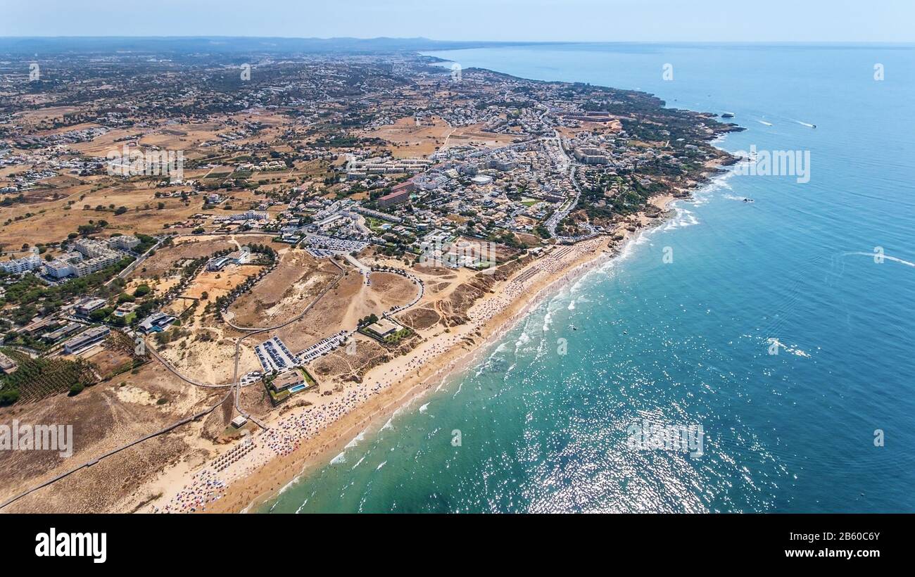 Aerial. Many tourists on the beach of Gale, the view from the sky ...