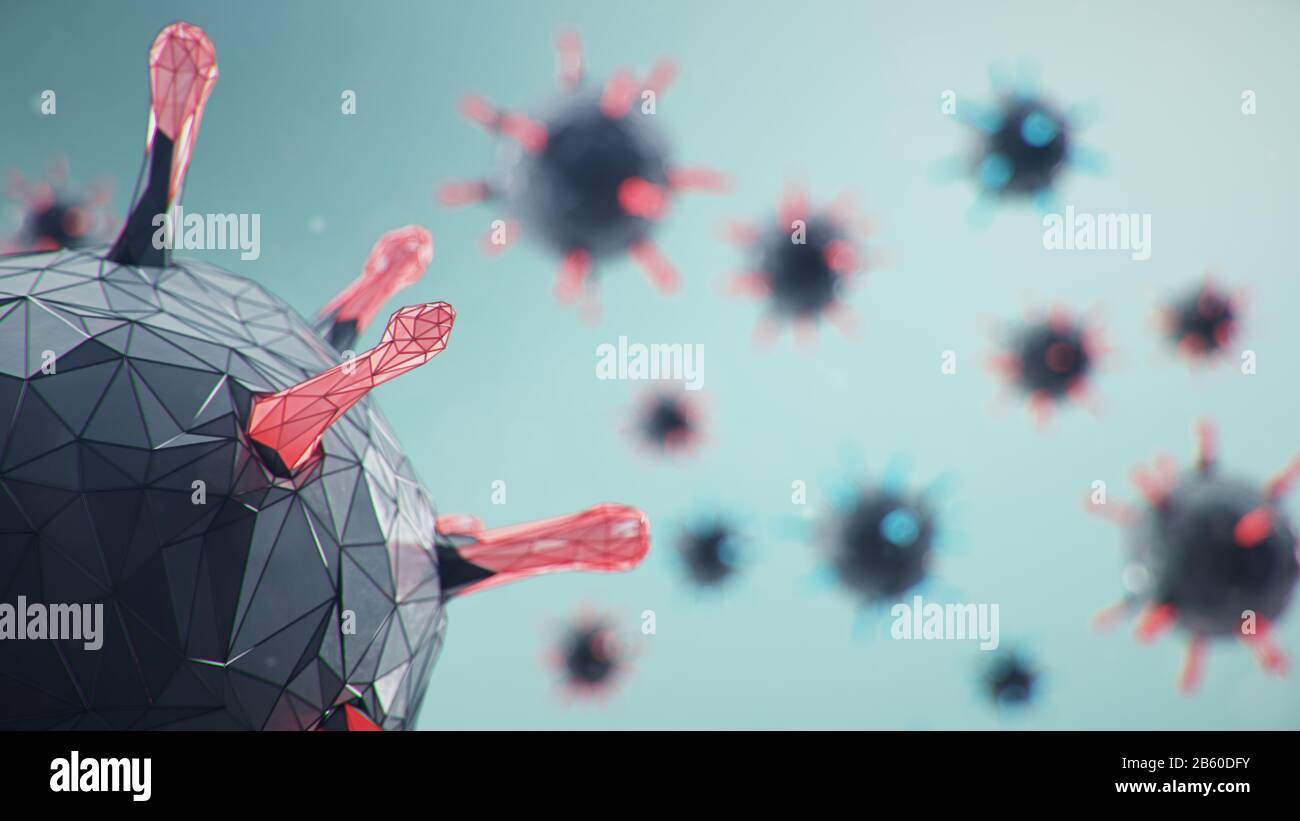 Abstract virus background. Pathogen affecting the respiratory tract ...