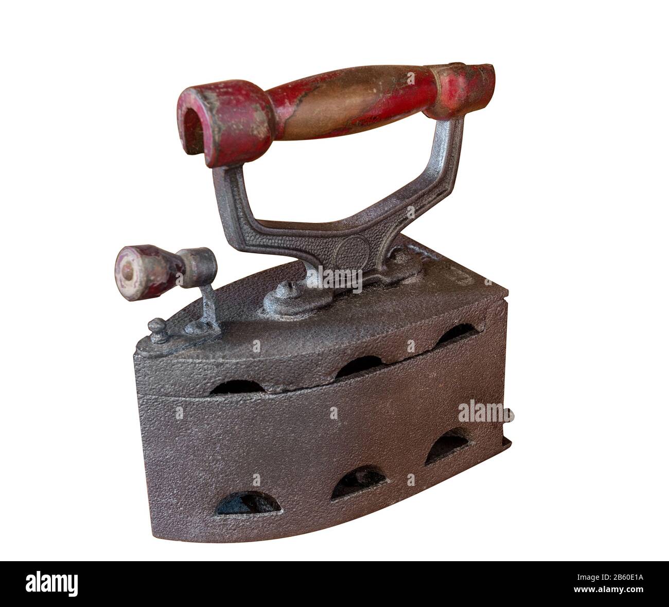 Antique iron for coal isolated. On a white background Stock Photo - Alamy