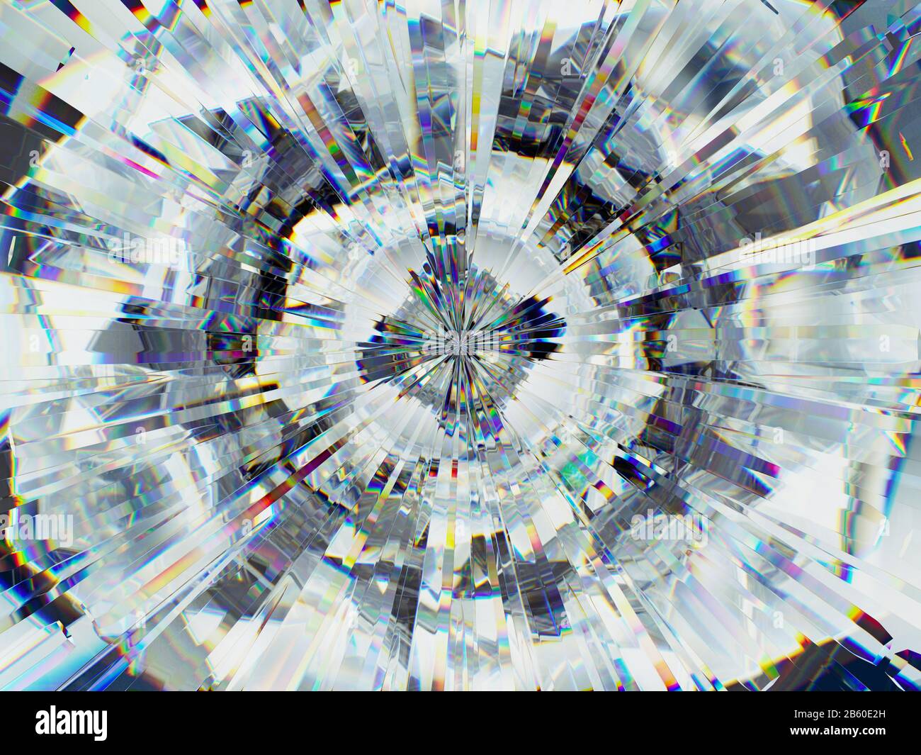 diamond structure extreme closeup and kaleidoscope. top view of round ...