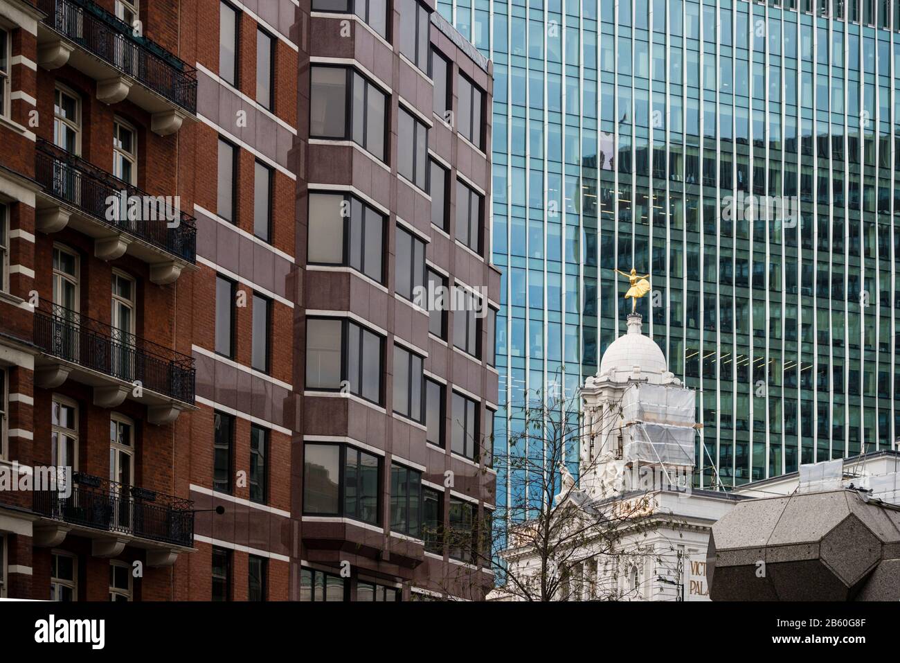 Victoria Palace Theatre and surrounding modern buildings, London, UK ...