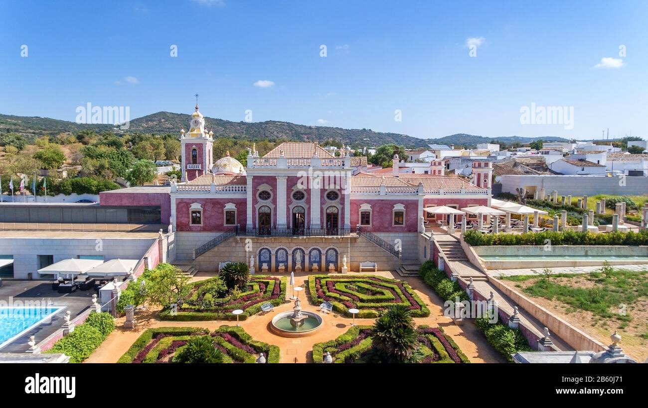 Aerial. Estoi Palace and garden Algarve, Portugal, Faro Europe Stock ...