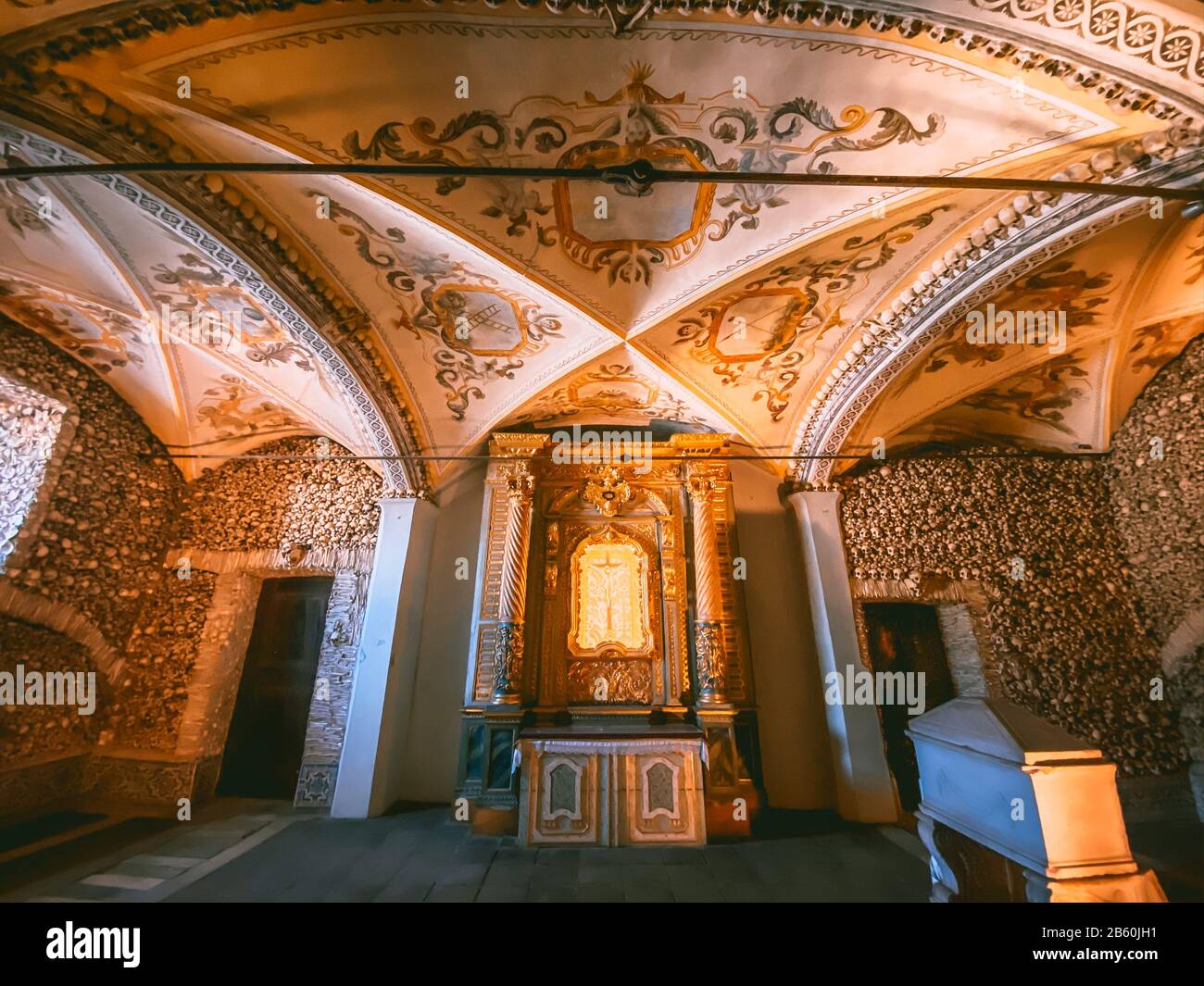 The Capela dos Ossos, Chapel of Bones in Evora Portugal Stock Photo - Alamy