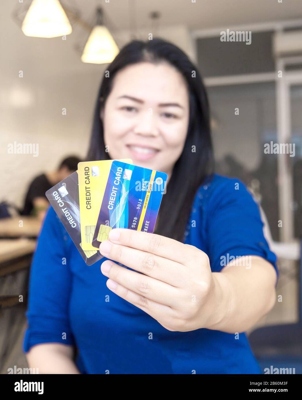 Woman credit card camera view hi-res stock photography and images - Alamy